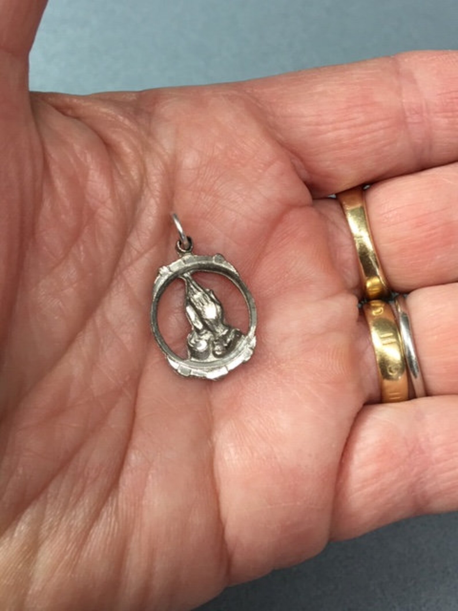 Praying Hands Pendant Serenity Prayer Medal God Worship | Etsy