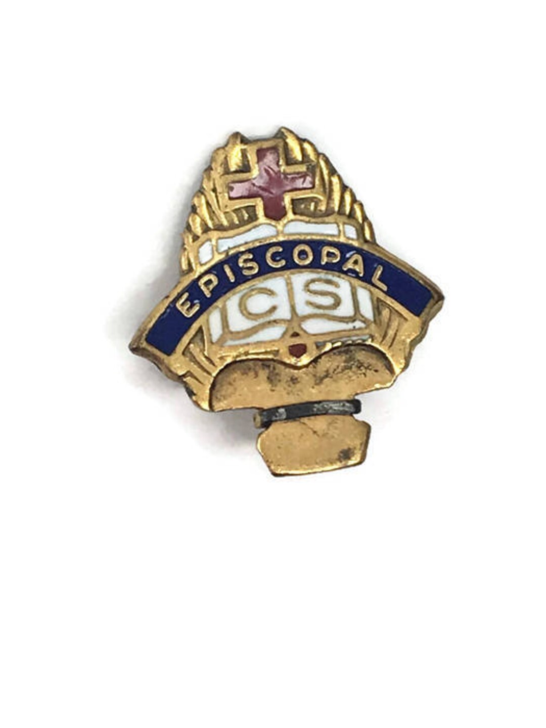 Episcopal Brooch Royal System Gold Filled Enamel Lapel Pin C S Vintage ...