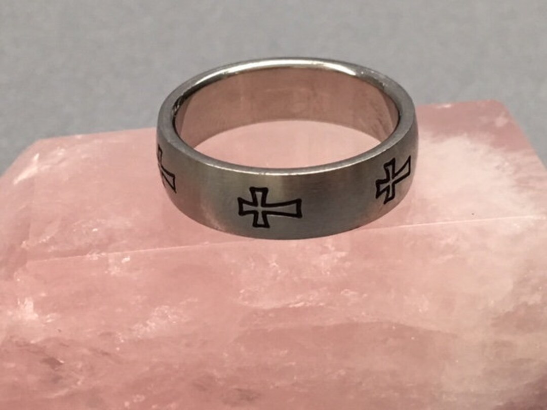 Religious Band Ring Stainless Steel Wedding Band Ring Modernist Jewelry ...