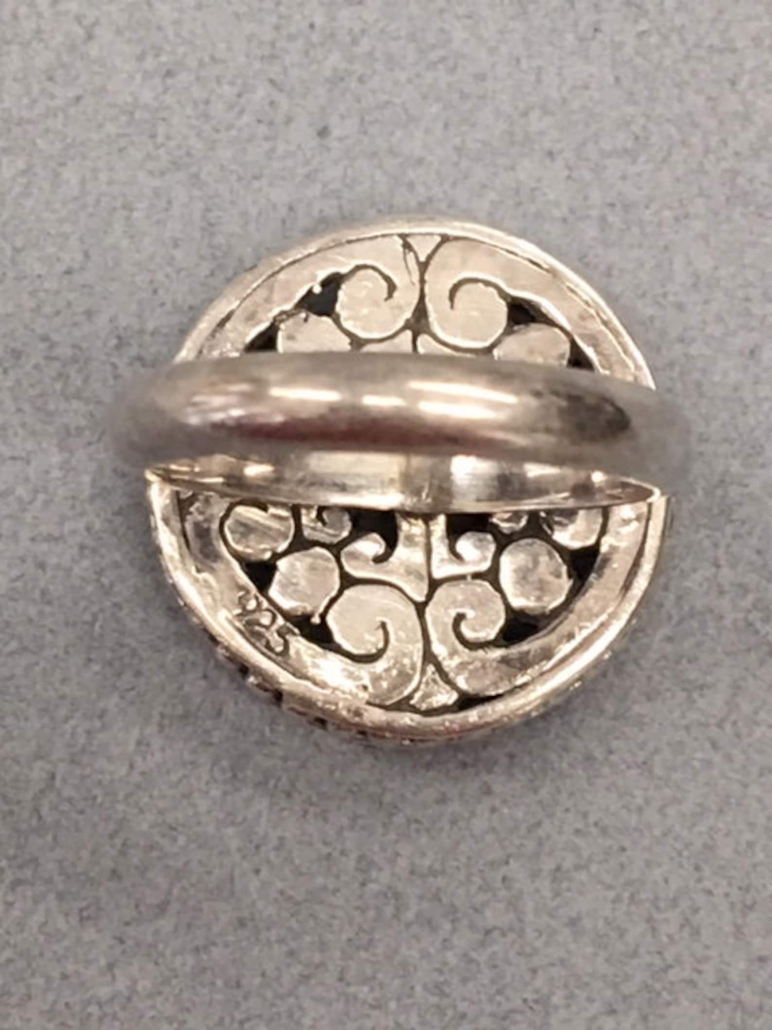 Sterling Heart Ring Large Statement 925 Filigree Open Work - Etsy