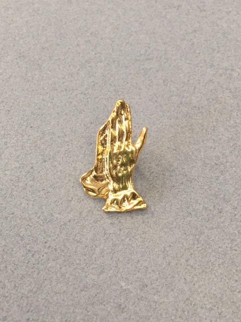 Praying Hands Brooch Lapel Pin Prayer Thanks Gold Tone Vintage ...