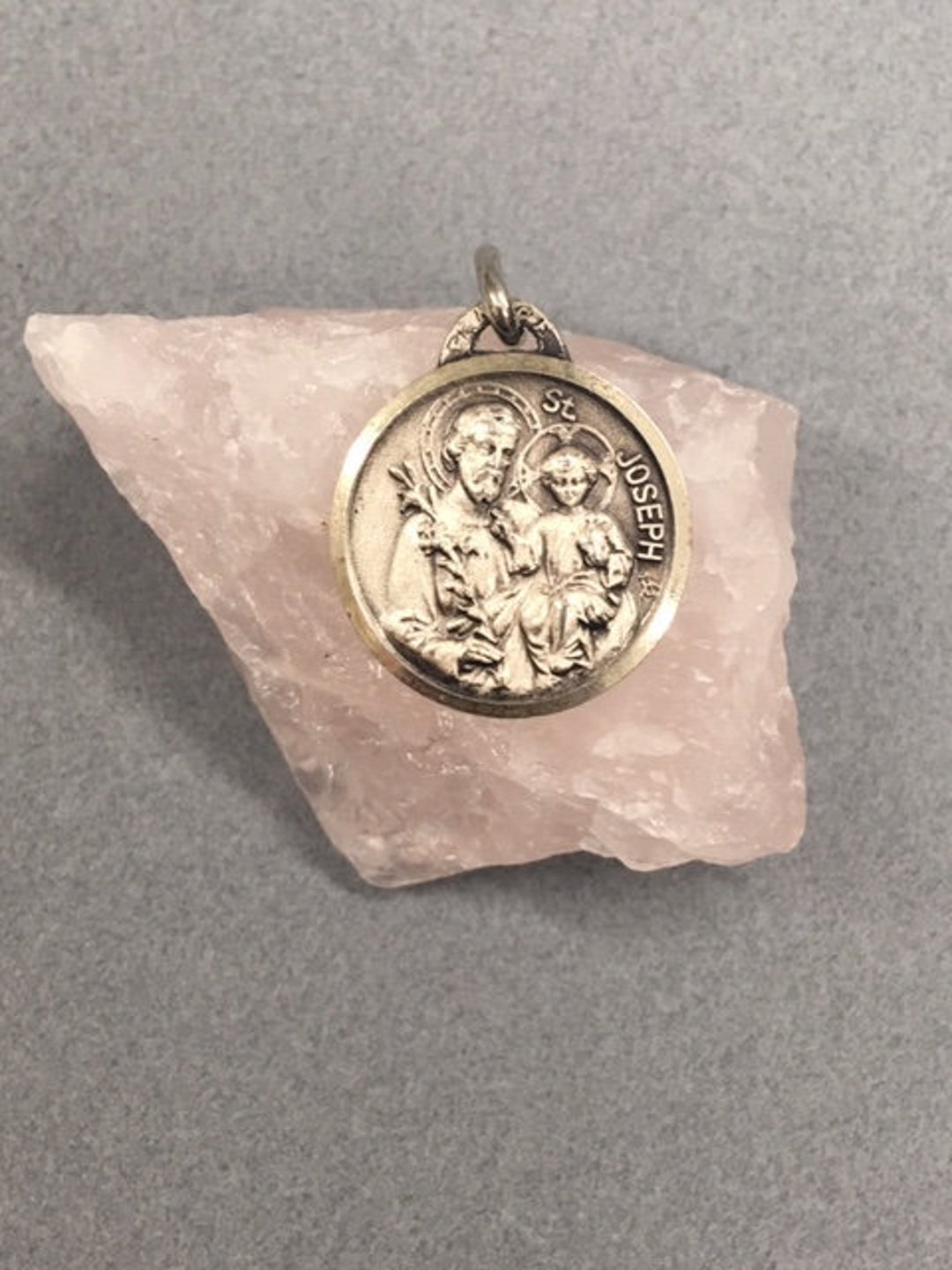 St Joseph Medal Silver .800 Saint Joseph Pendant Cathedral St Patrick ...