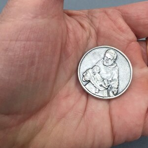 St Anthony Coin Token Pray Hope Don't Worry Protect Pocket Icon Vintage ...