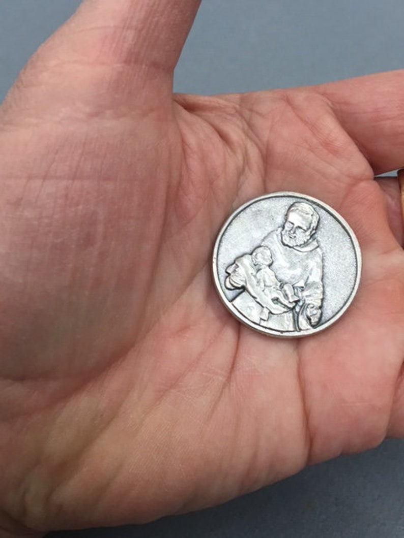 St Anthony Coin Token Pray Hope Don't Worry Protect Pocket | Etsy