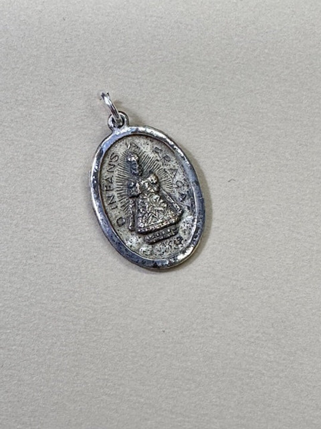 Infant Prague Medal Old Crusty Baby Jesus Holy Child Vintage Catholic ...