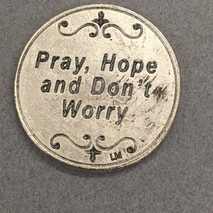 St Anthony Coin Token Pray Hope Don't Worry Protect Pocket Icon Vintage ...