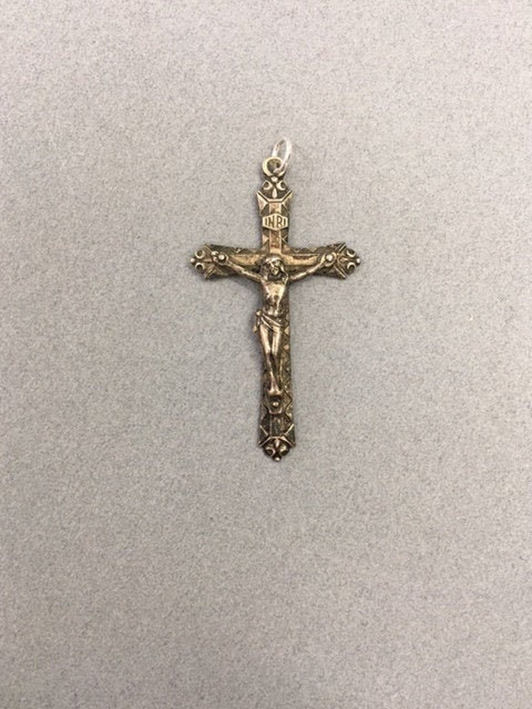 Silver Christ Crucifix Jesus Cross Pendant Vintage Rosary Parts ...