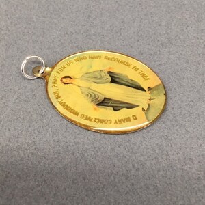 Virgin Mary Pendant Miraculous Blessed Mother Lapel Pin Vintage ...