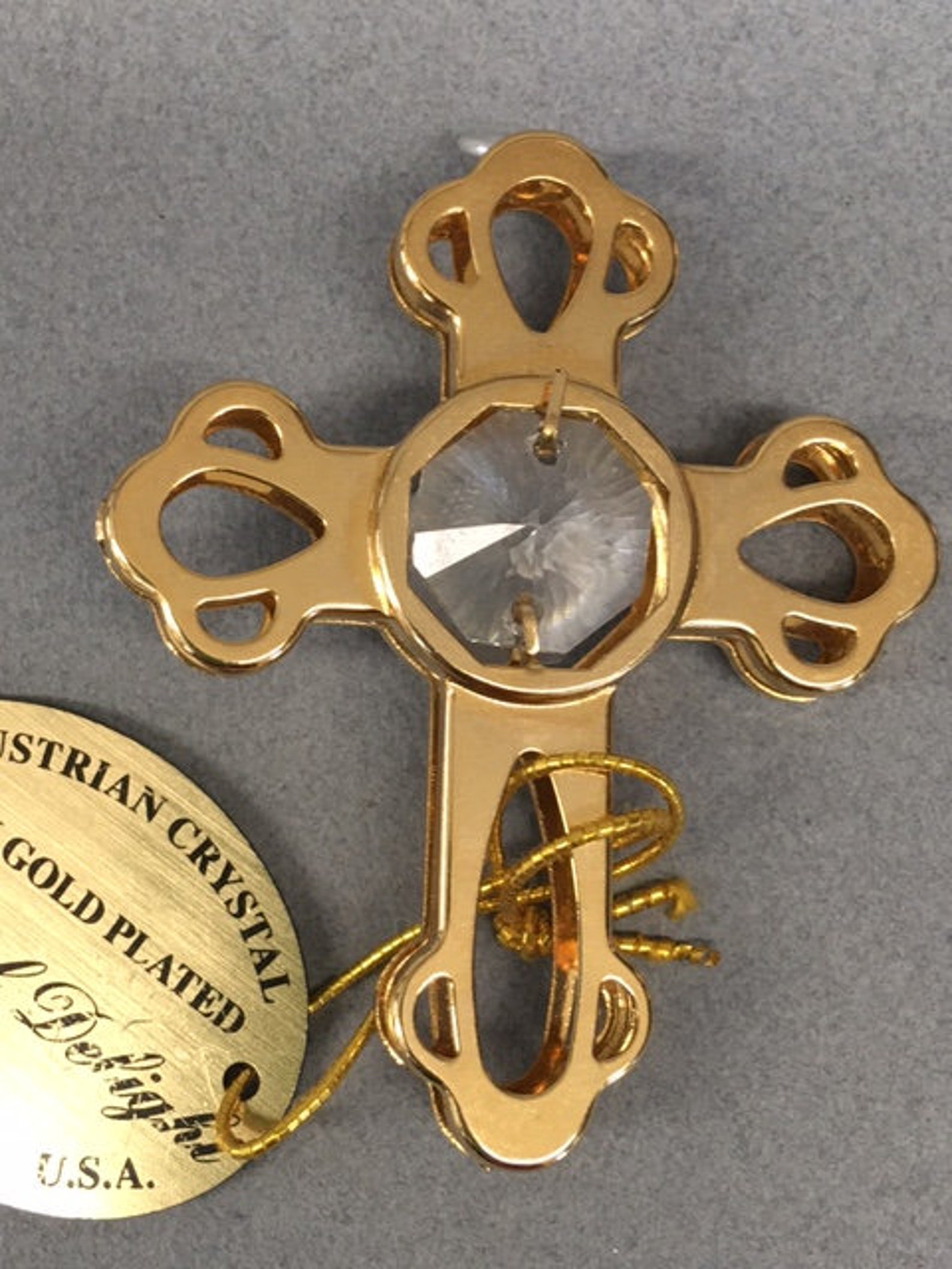 Austrian Crystal Cross Crystal Delight Mascot 24K Gold Plated | Etsy