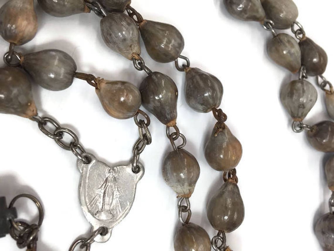 Seed Bead Rosary Natural Beads Rosary Relic Crucifix Prayer - Etsy