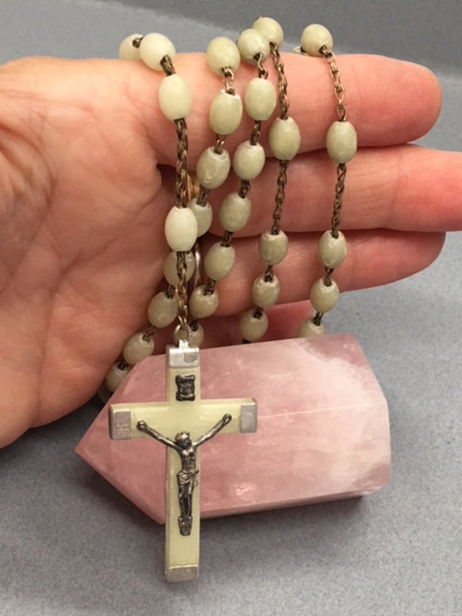 Glow in the Dark Rosary Italian Light Green Neon Glow Rosary - Etsy