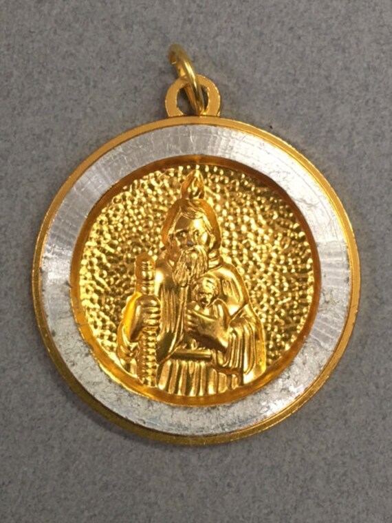 St Jude Pendant Gold Shrine Medal Protection Catholic Religious Jewelry Supplies Etsy