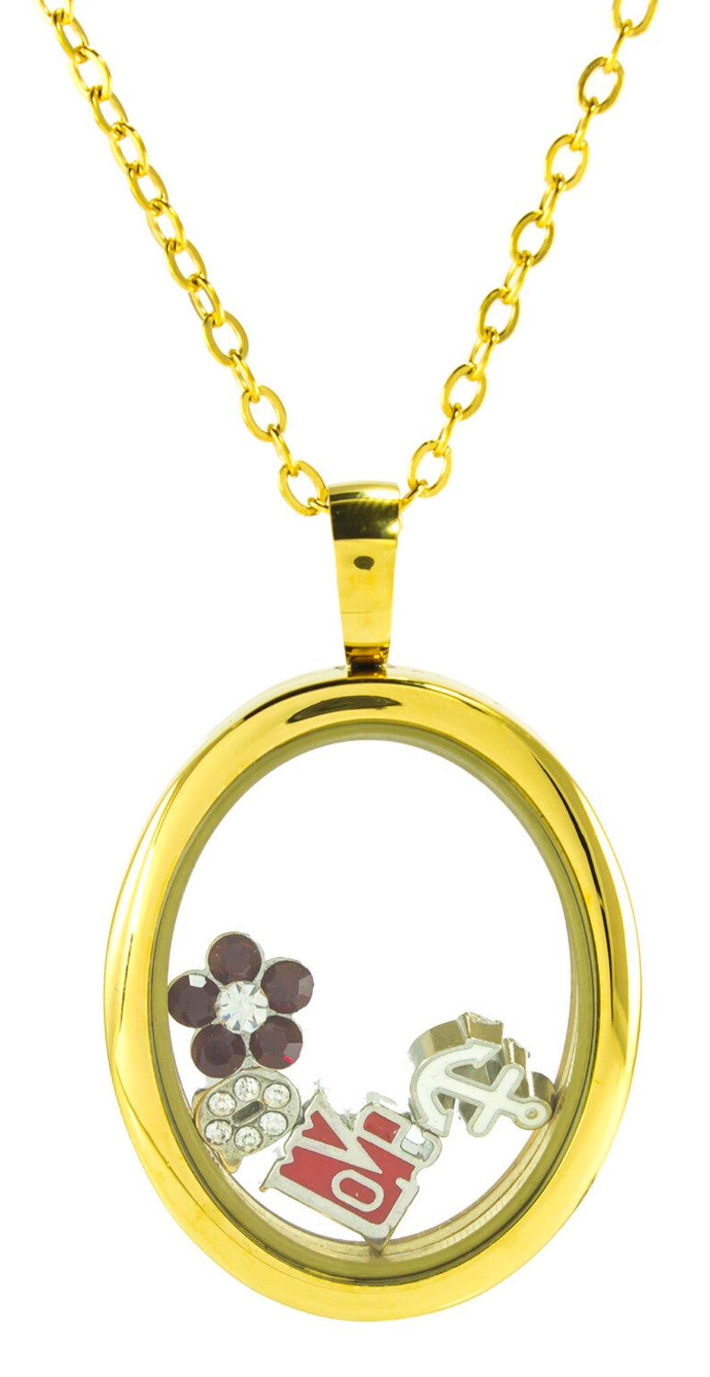 Floating Locket Oval Silver No Stone With Choice of 6 Mini - Etsy