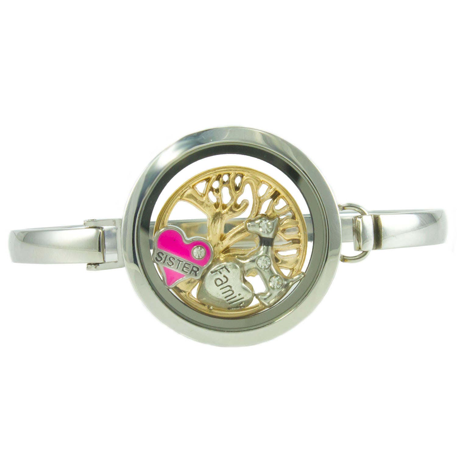 Floating Locket Bangle Bracelet With Choice of 6 Charms - Etsy