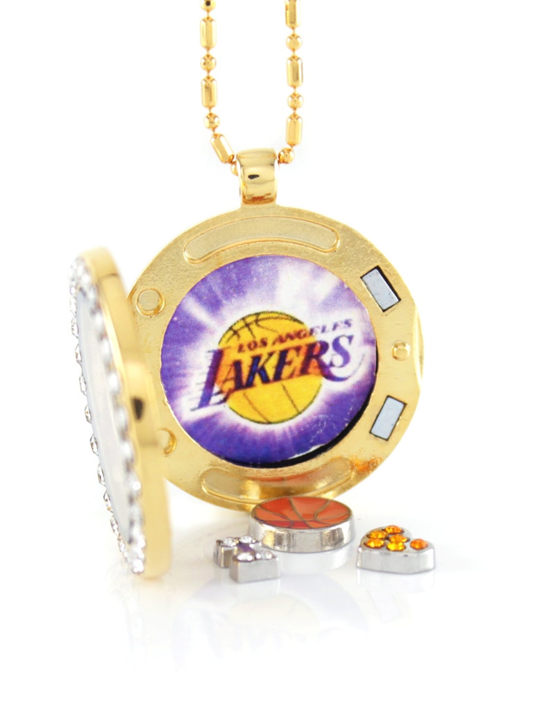 Gold Rhinestone Circle Floating Locket W/ Choice of 6 Charms - Etsy