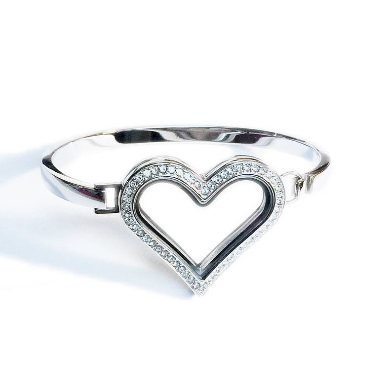 Floating Locket Bangle Bracelet With Choice of 6 Charms - Etsy