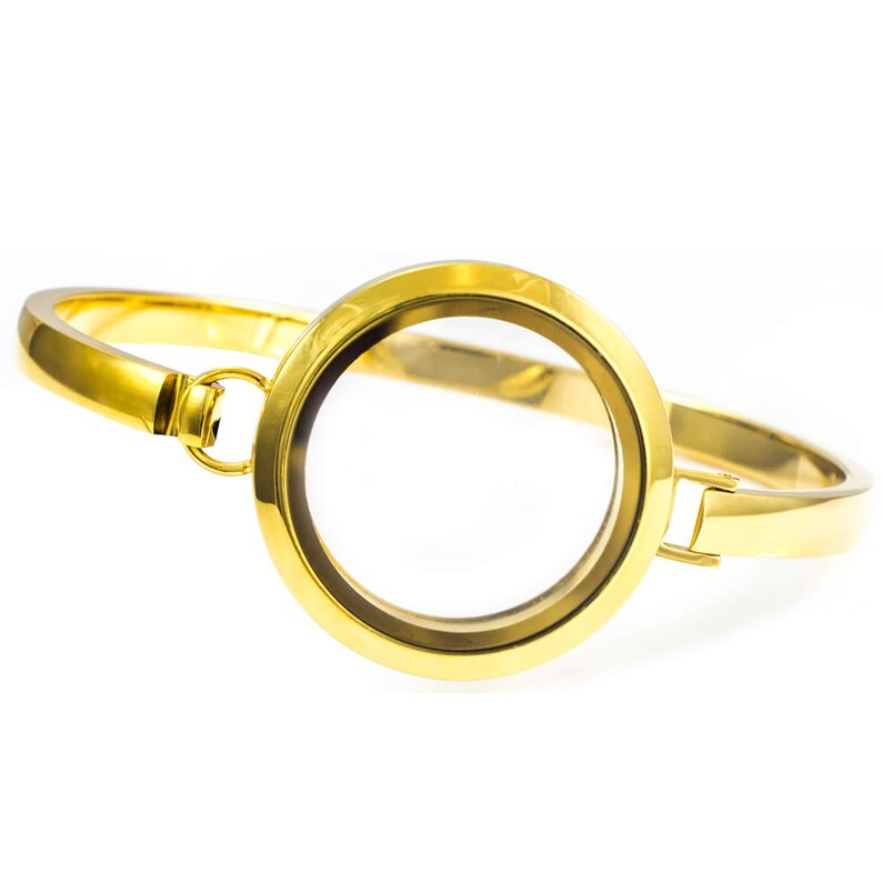 Floating Locket Bangle Bracelet With Choice of 6 Charms | Etsy