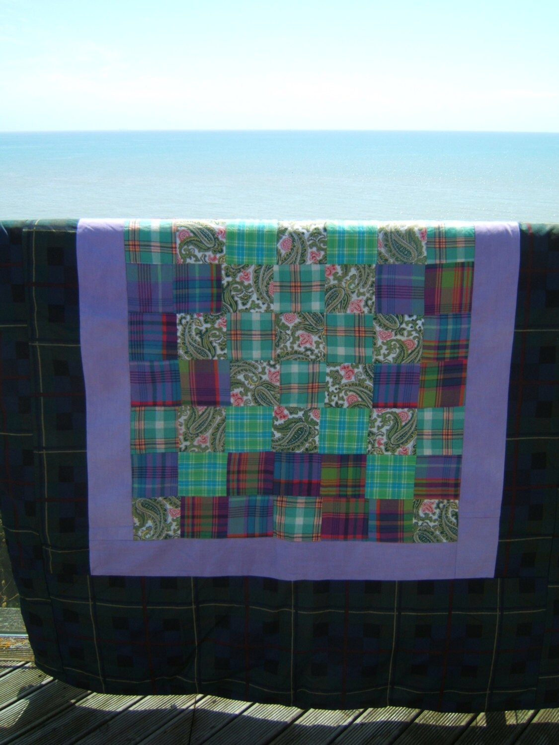 Scottish Patchwork Quilt, Handmade Sofa Throw, Eiderdown, Travel ...
