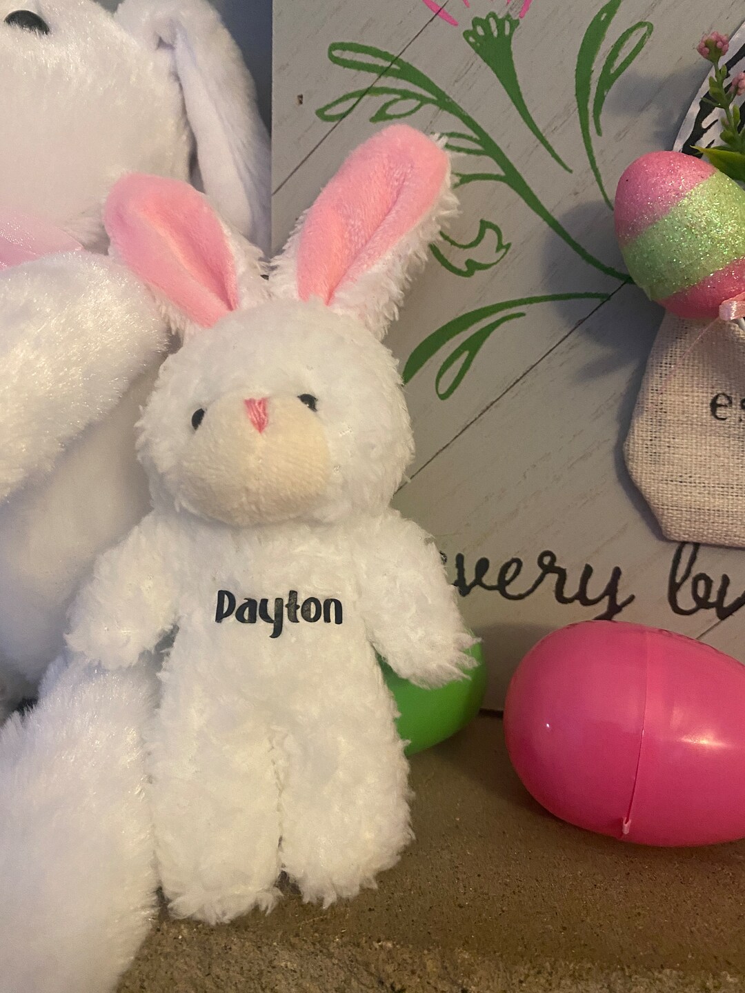 Personalized Bunny Key Chain - Etsy