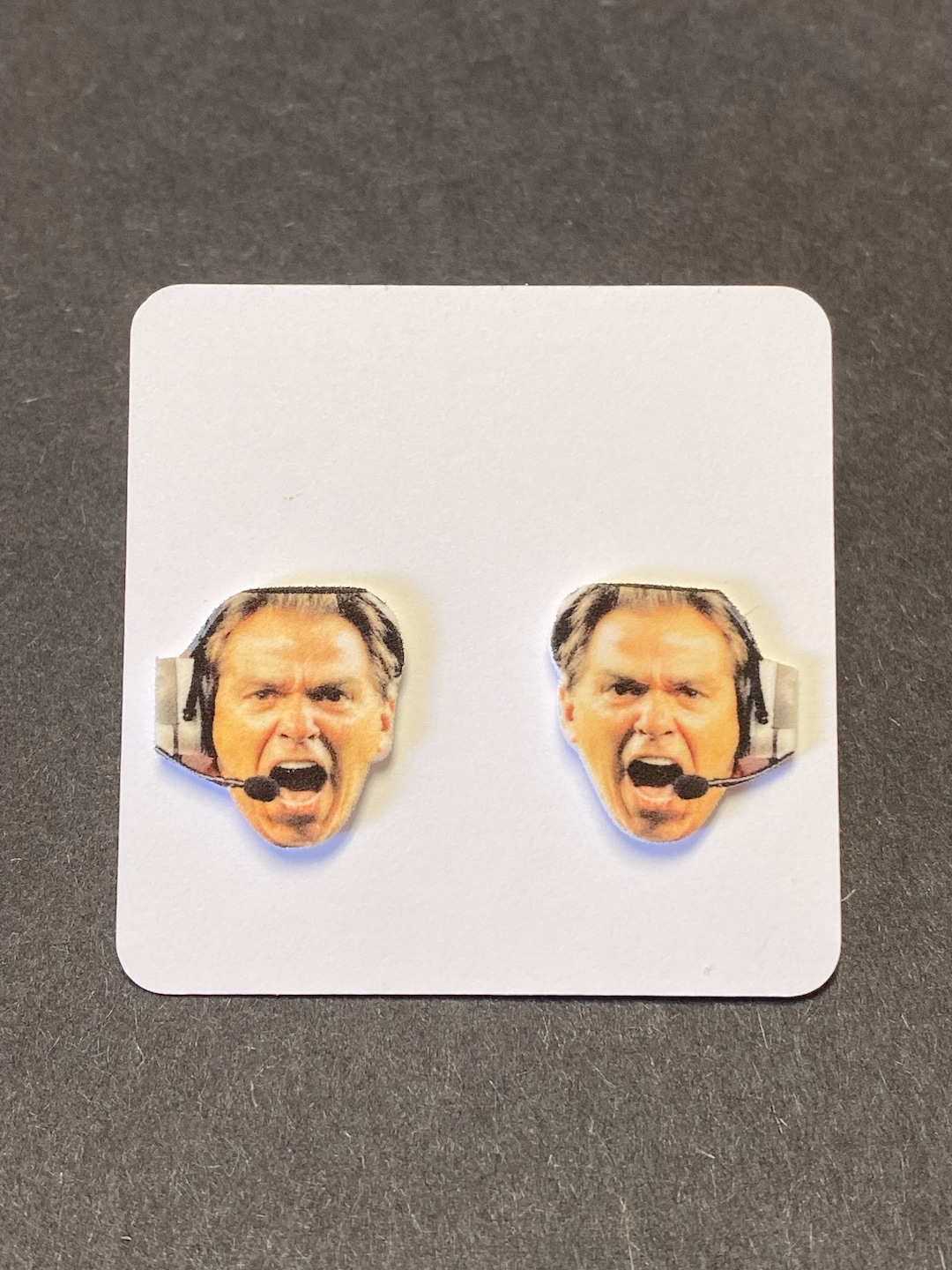 Mad Angry Nick Saban Earrings Football Earrings Roll Tide Game Day ...