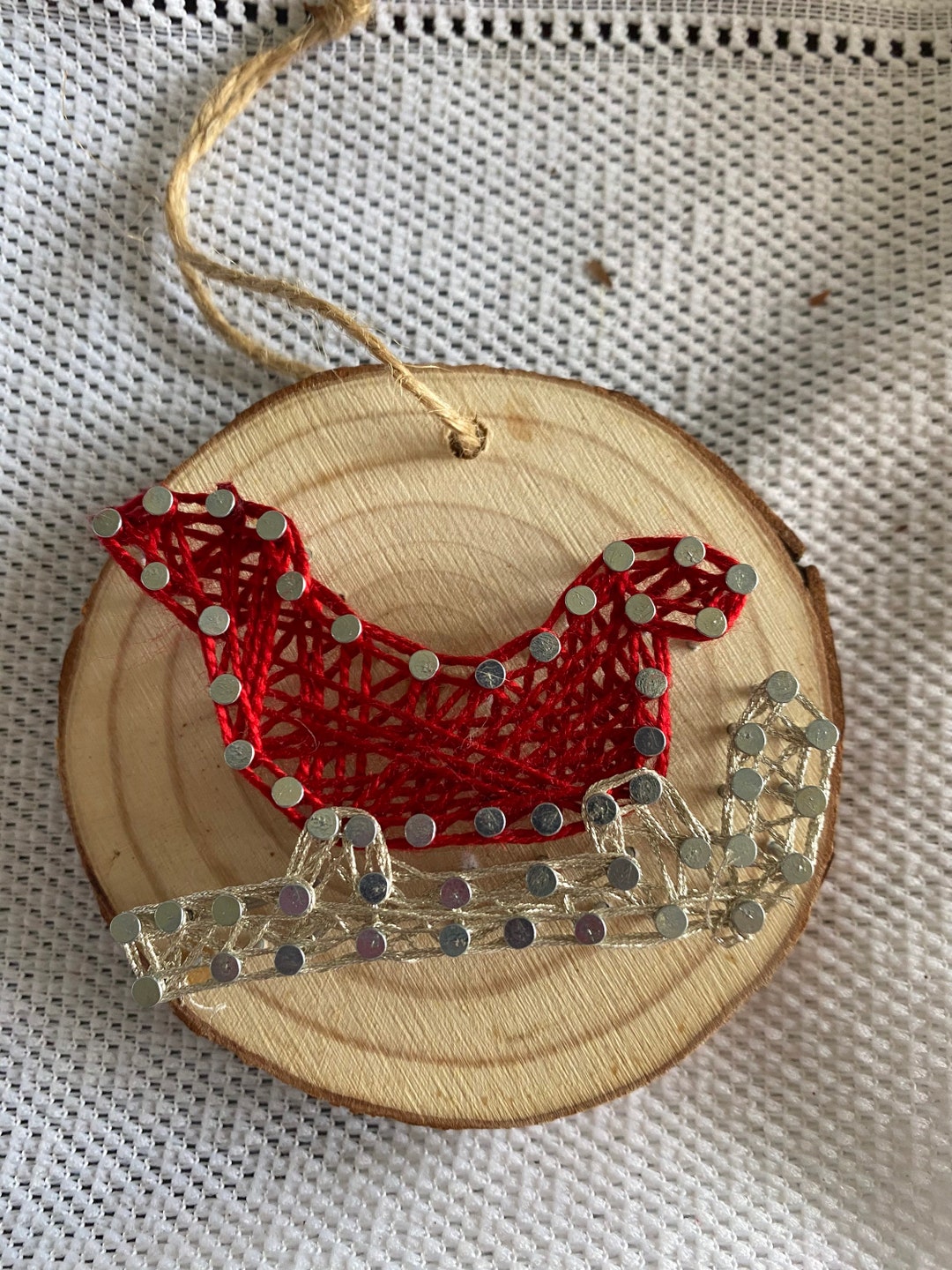 String Art Ornament Sled - Etsy