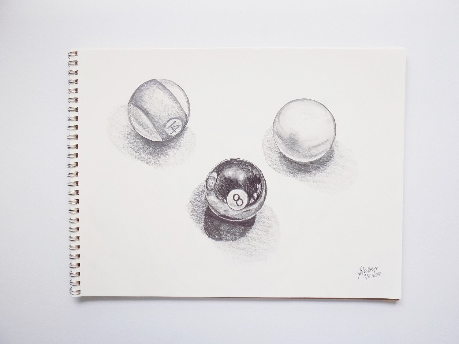 Pool Balls Pencil Drawing: Original Graphite Billiard Art (9x12) - Etsy