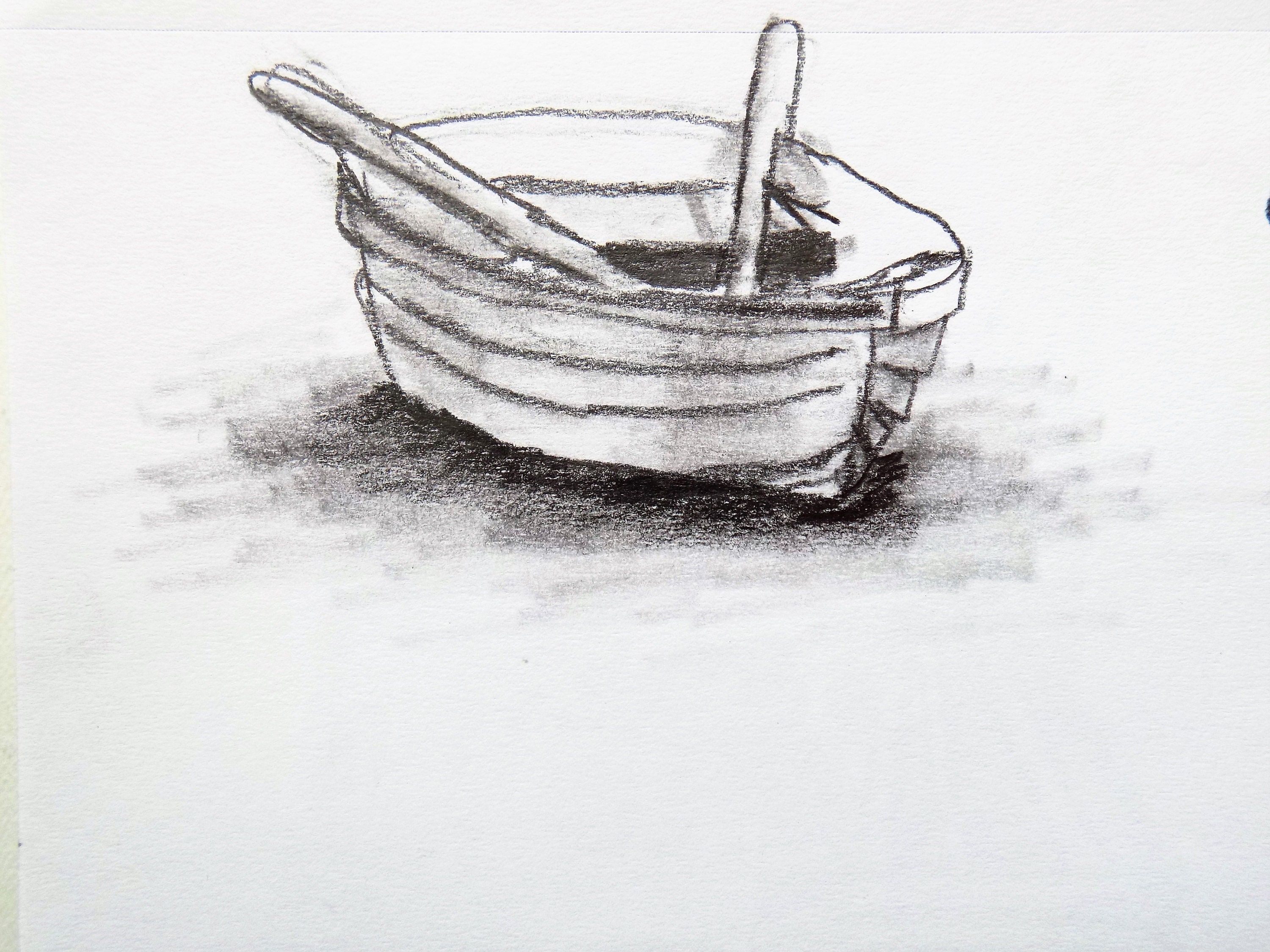 Simple Boat Pencil Drawing