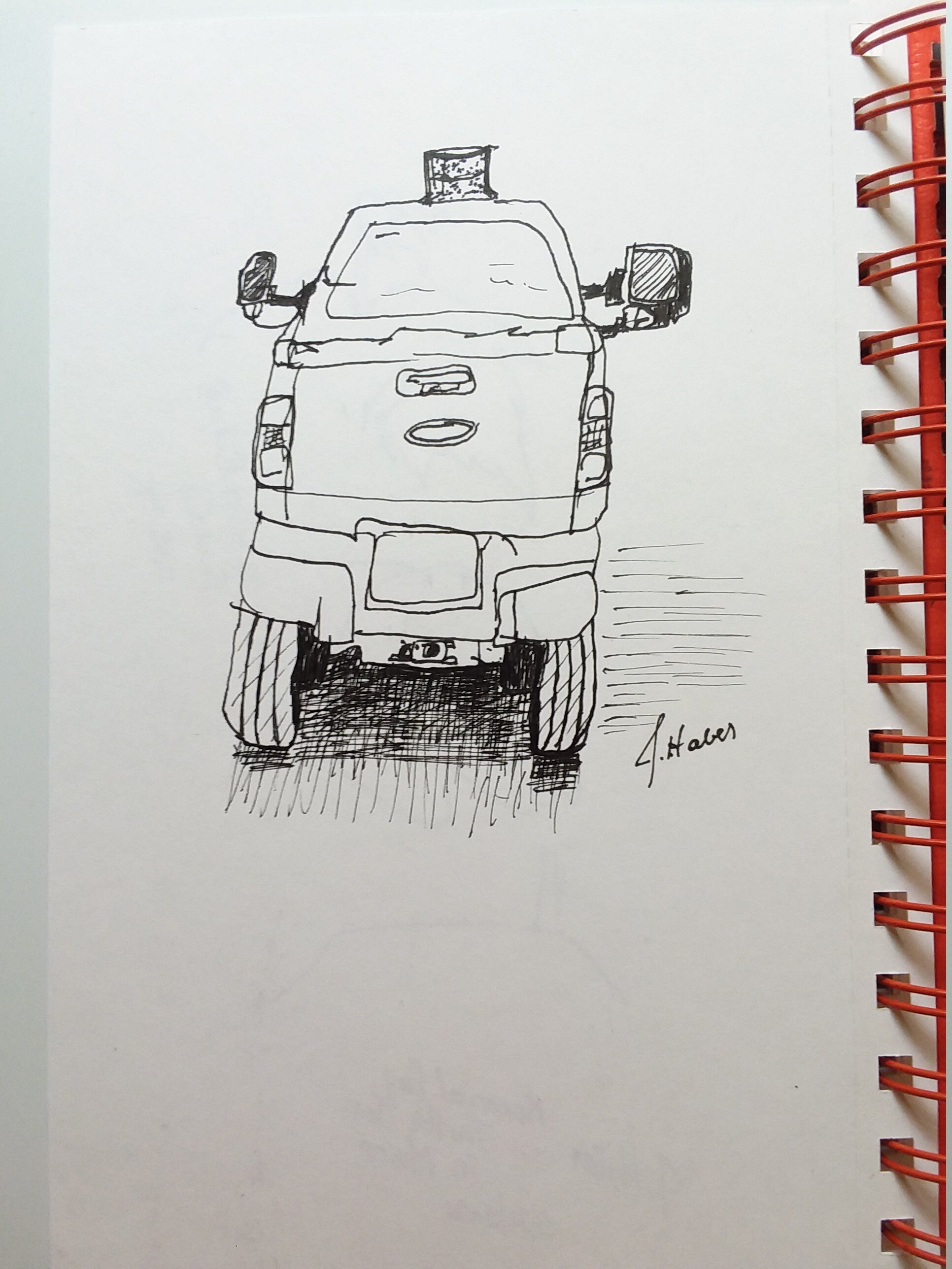 Pen and Ink Truck Sketch Line Art Line Drawing Traffic Jam - Etsy