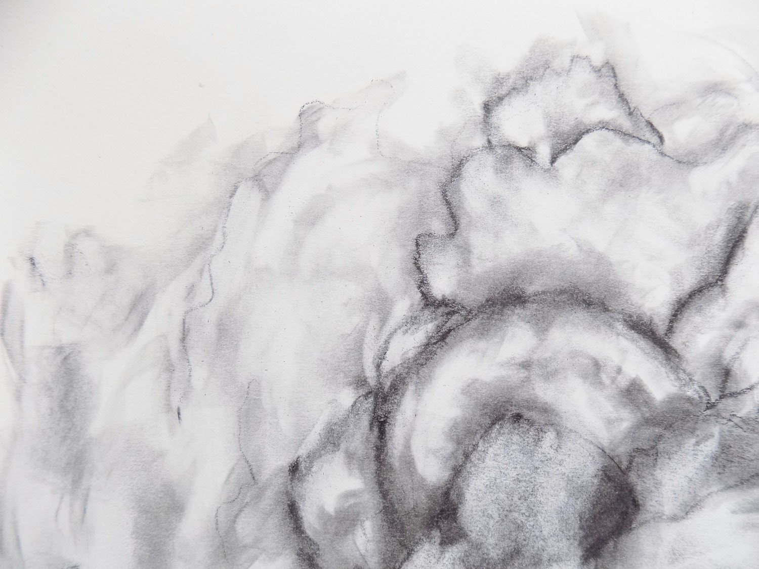 Cloud Artwork Charcoal Drawing Original Charcoal Art 14 X - Etsy