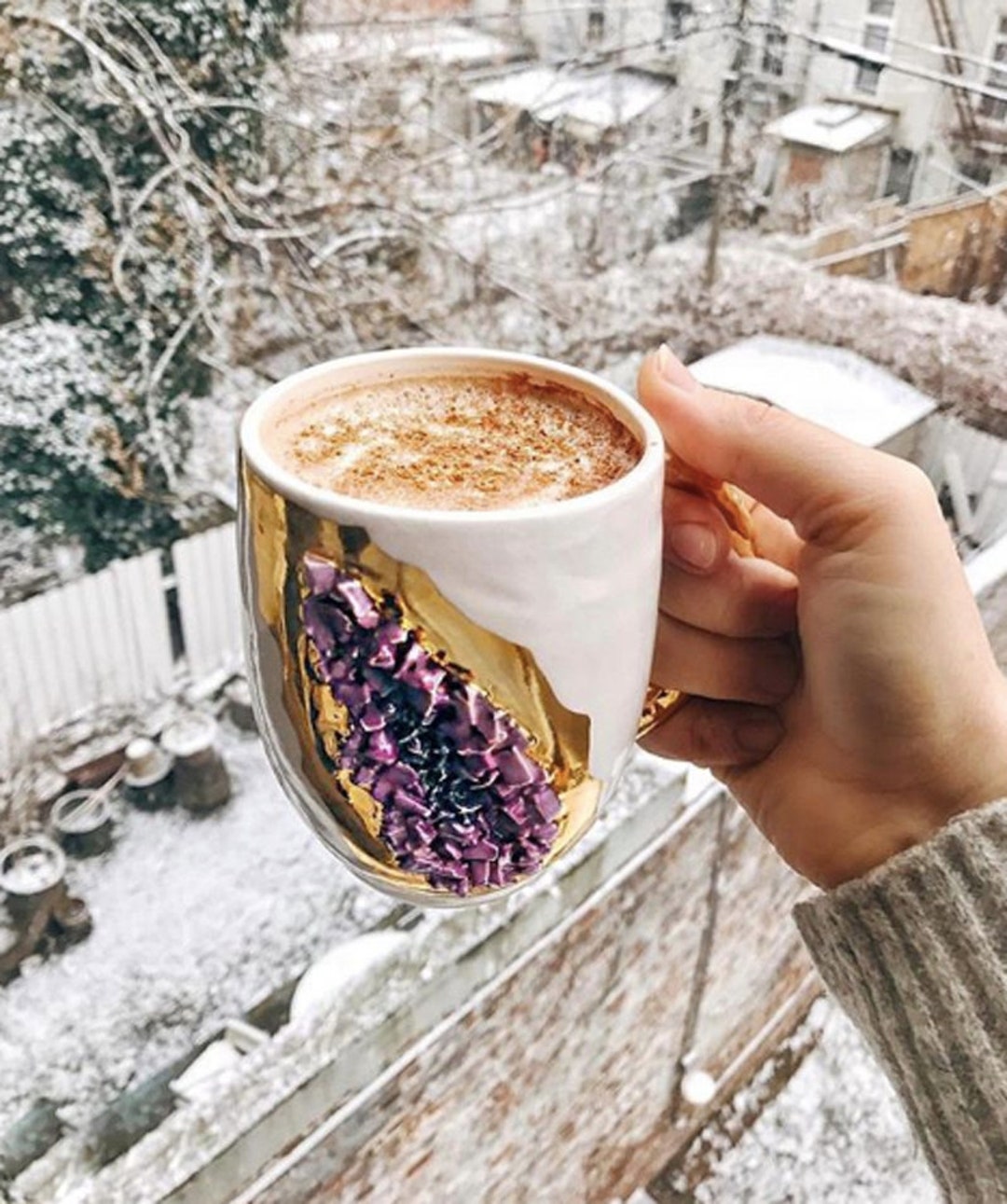 Geode Mug in Amethyst, Crystal Mug by Modern Mud, Photo by Ksenia ...