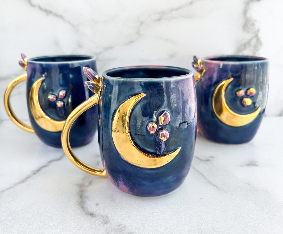 Galaxy Crystal Mug, Lunar Geode Mug, Galaxy Mug, Modern Mud - Etsy