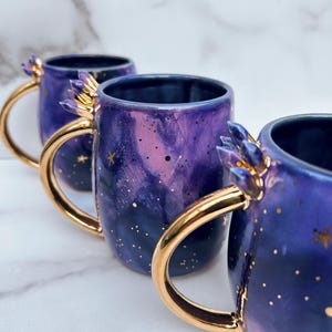 Galaxy Crystal Mug With 22k Gold - Heaven and Earth - Geode Mug, Galaxy ...