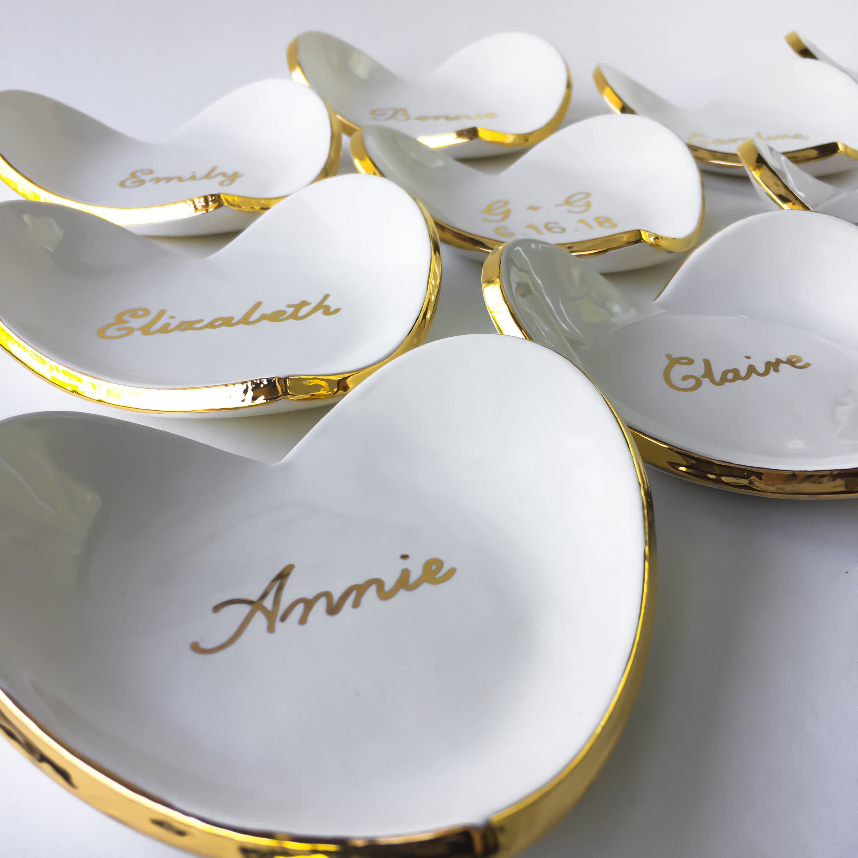 Personalized Ring Dish, Name Ring Dish, Monogram Heart Dish - Pink ...