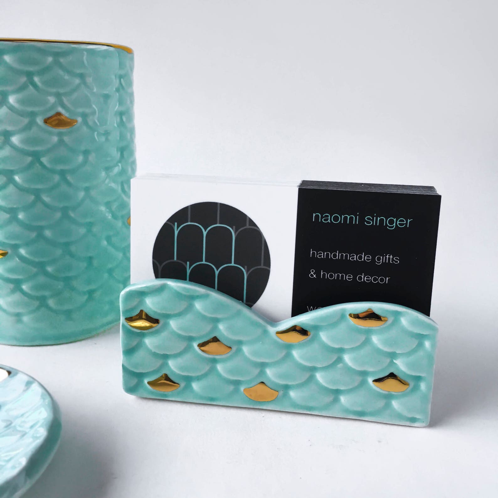 Mermaid Business Card Holder, Pencil Holder, Desk Set - Mermaid Gift ...