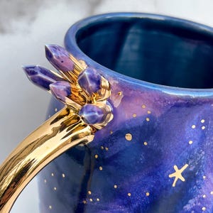 Galaxy Crystal Mug With 22k Gold - Heaven and Earth - Geode Mug, Galaxy ...