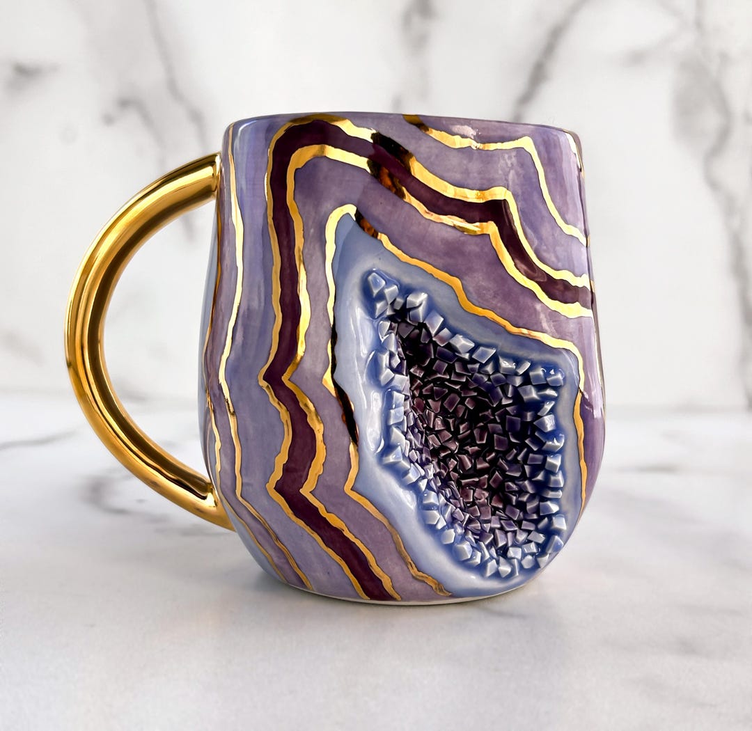 Amethyst Geode Mug, Crystal Mug, Crystal Coffee Mug Handmade From ...