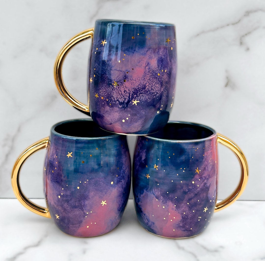 Galaxy Mug With 22k Gold by Naomi Singer, Modern Mud - Etsy