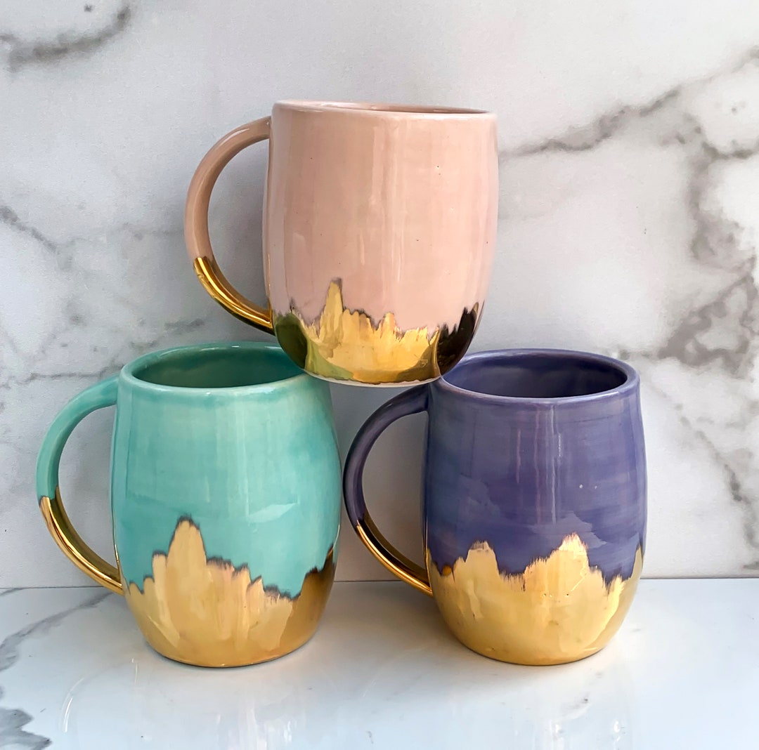 Golden Sunrise Mug With 22k Gold by Modern Mud - Etsy