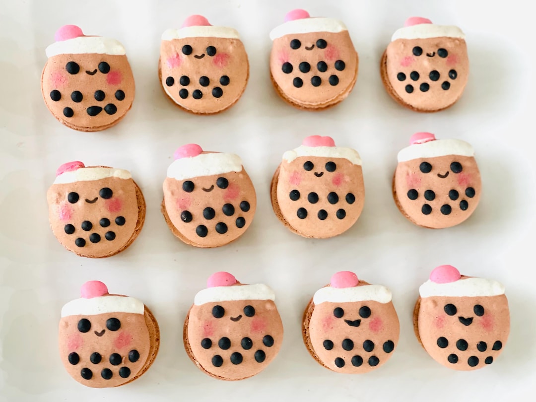 Boba Macarons - Etsy