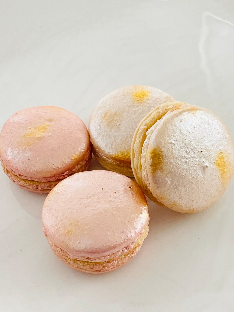 Shimmering Pink and Pearl White Macarons - Etsy