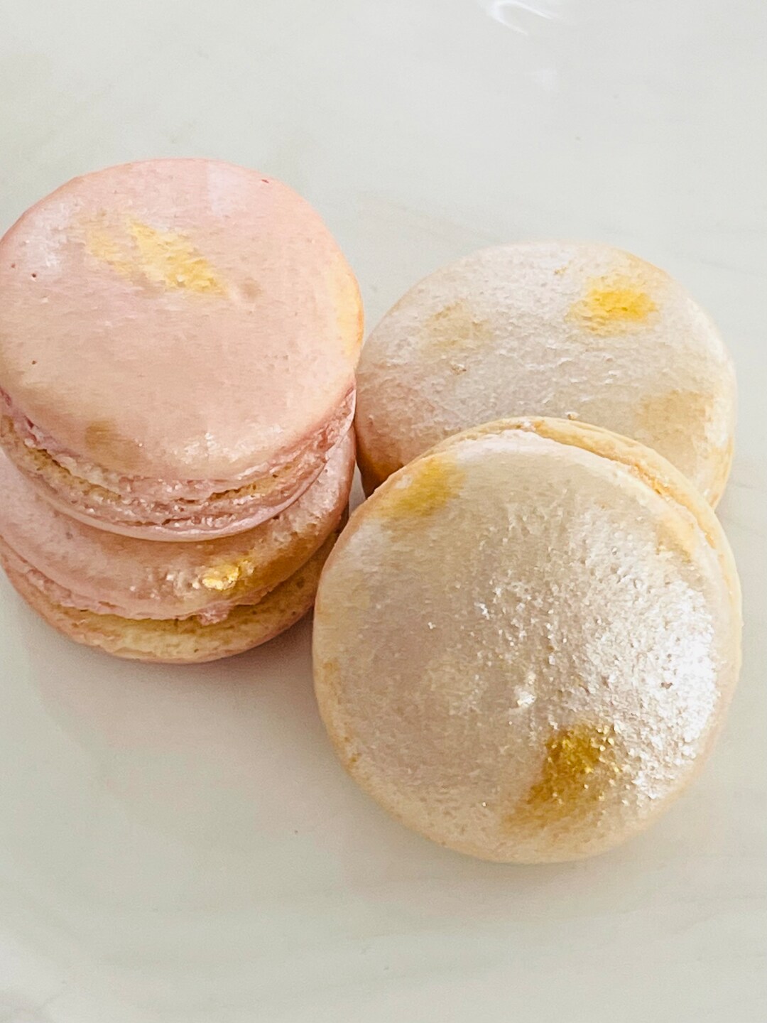 Shimmering Pink and Pearl White Macarons - Etsy