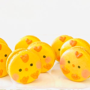 Baby Chick Macarons - off White and Yellow - Etsy