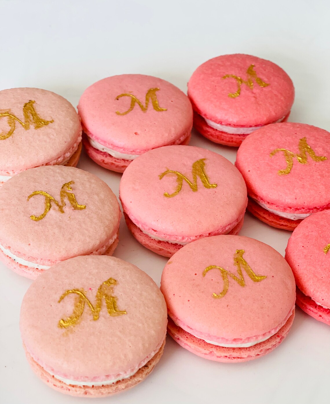 Pink Ombré Macarons With Letter Monogram - Etsy