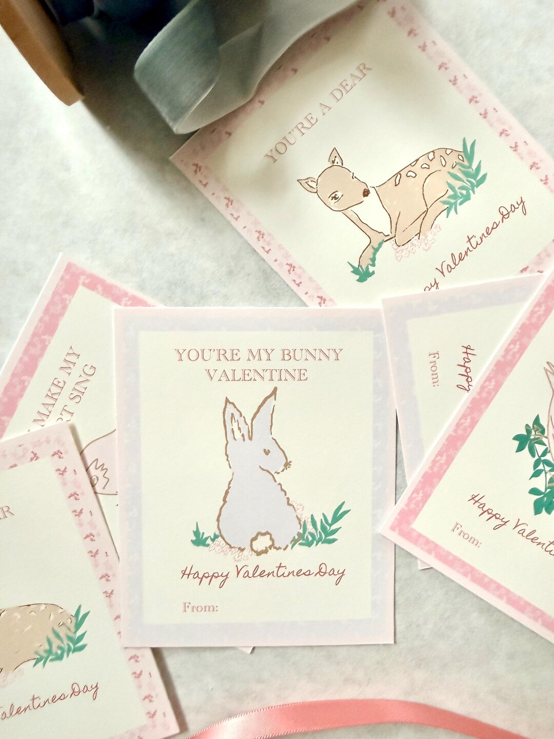 Woodland Valentine Printable Cards/ Downloadable Forest Babies, Deer ...