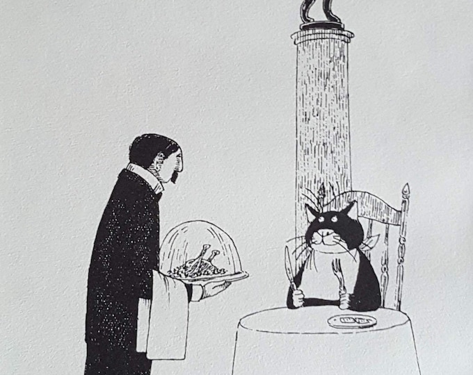 GOTHIC Home Decor, Vintage GOREY CAT Print, Bustopher Jones, Edward ...
