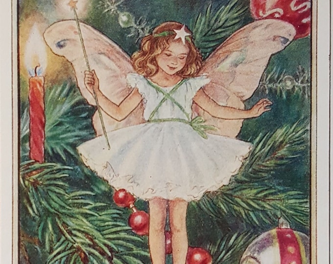 Christmas Tree Flower Fairy UNMOUNTED Flower Fairies 1930's CICELY M ...