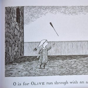 GOTHIC Home Decor, O is for Olive 1997 Vintage GOREY Print Edward Gorey ...