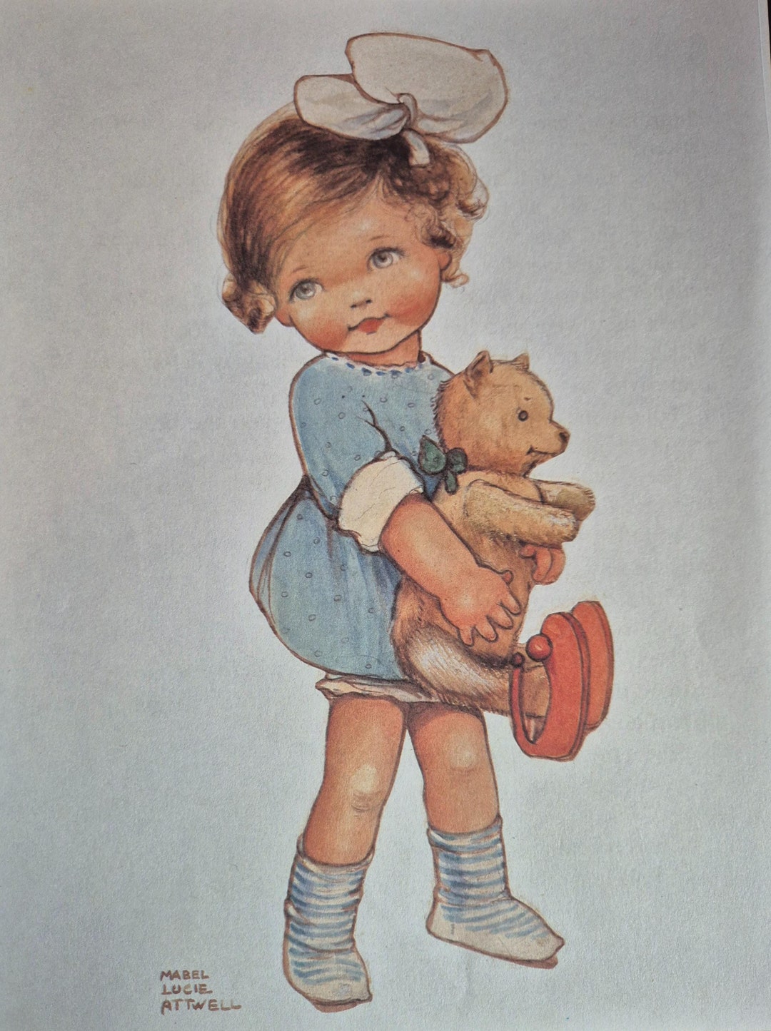 Mabel Lucie Attwell 'shoes for Ted' UNMOUNTED Original Vintage Print ...