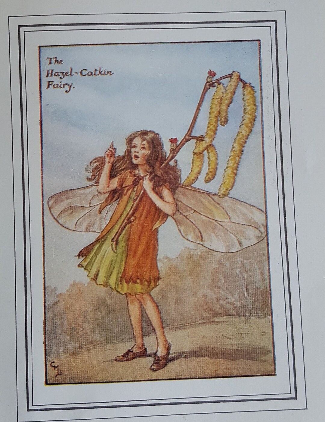 Hazel Catkin Flower Fairy UNMOUNTED Flower Fairies 1930's CICELY M ...