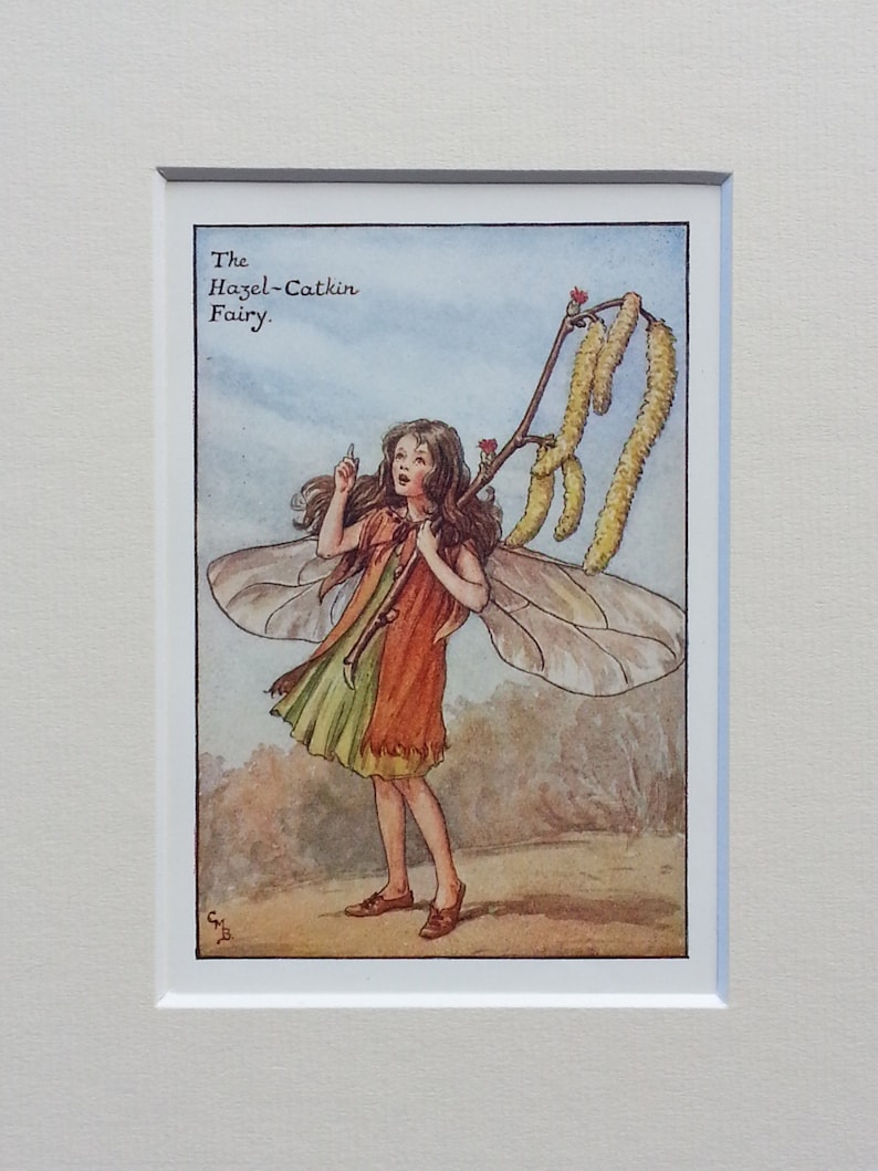 Flower Fairy Mounted Hazel Catkin Fairy CICELY MARY BARKER - Etsy